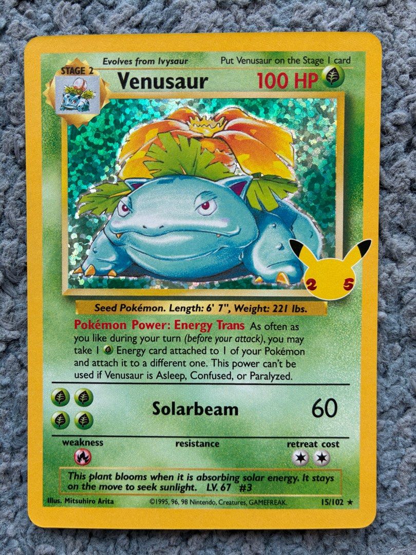 Pokemon Card Venusaur 15/102 25th Anniversary Celebrations, Hobbies ...