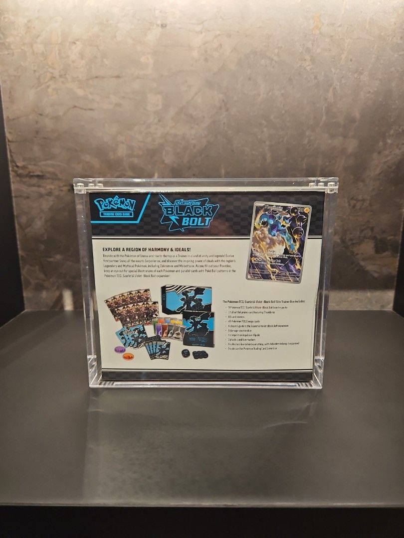 Pokemon TCG Card Black Bolt Elite Trainer Box (ETB) With FREE Acrylic ...
