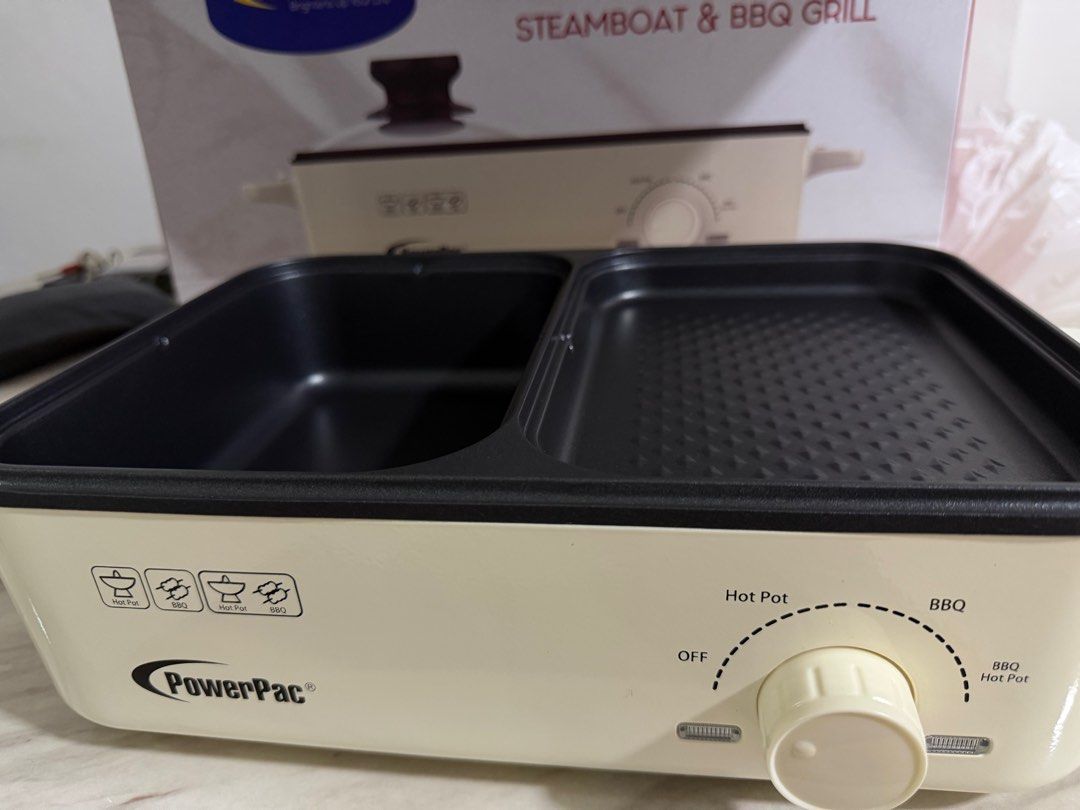 PowerPac 2-in-1 Steamboat & BBQ Grill, TV & Home Appliances, Kitchen ...