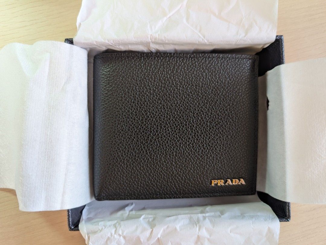 Prada Vitello Micro Grain Leather Wallet, Luxury, Bags & Wallets on ...