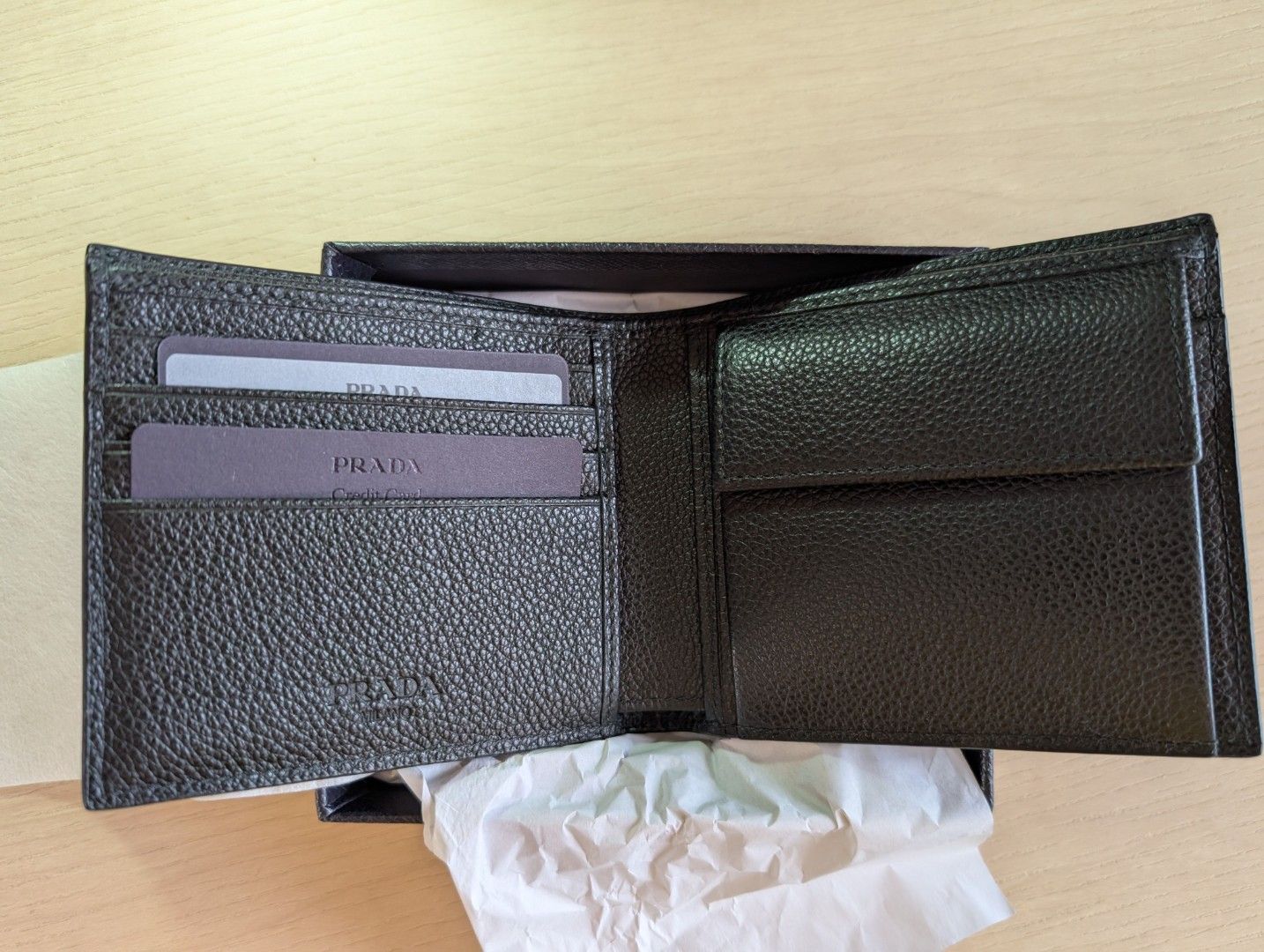 Prada Vitello Micro Grain Leather Wallet, Luxury, Bags & Wallets on ...