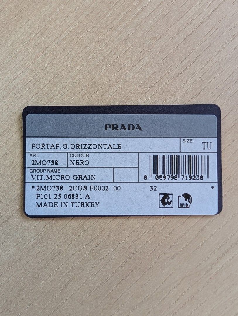 Prada Vitello Micro Grain Leather Wallet, Luxury, Bags & Wallets on ...