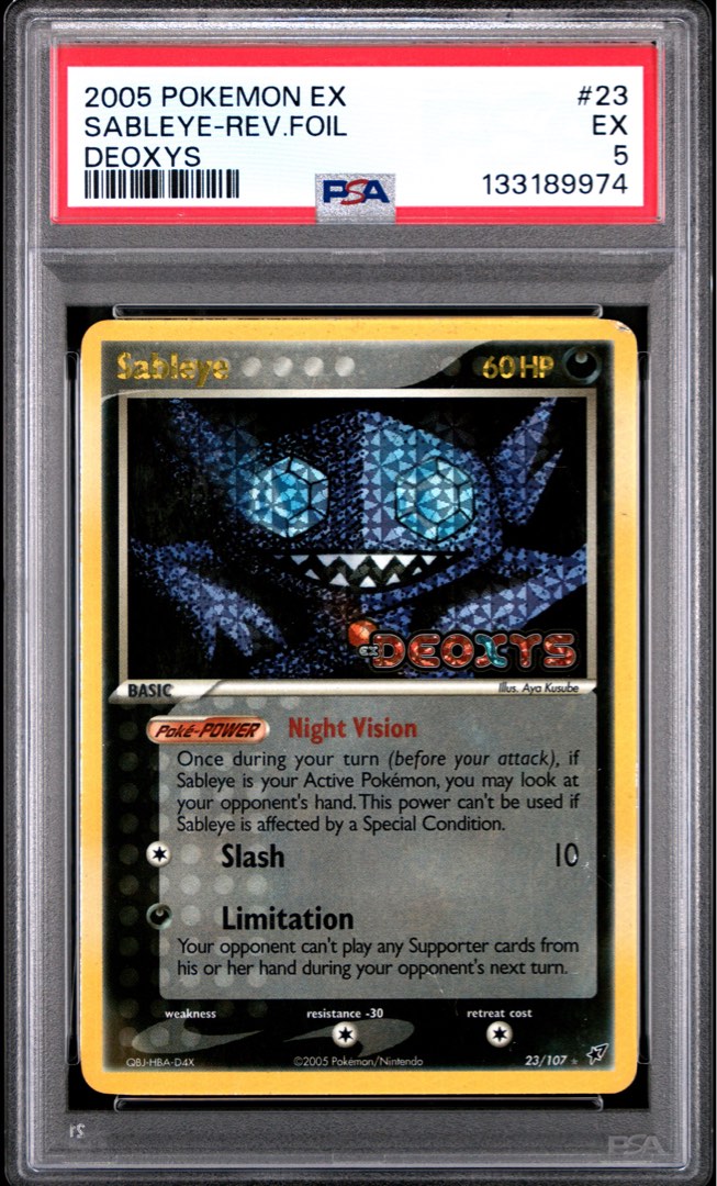PSA 5 Pokemon EN Sableye - EX Deoxys 23/107 Reverse, Hobbies & Toys ...