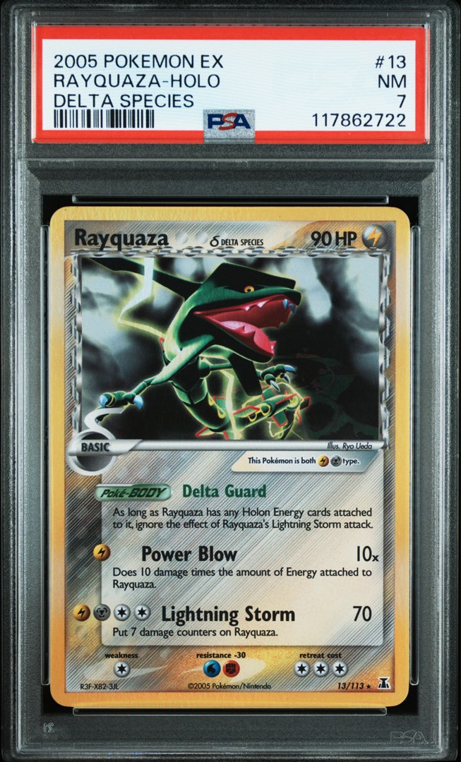 PSA 7 Pokemon EN Rayquaza - Delta Species 13/113, Hobbies & Toys, Toys ...