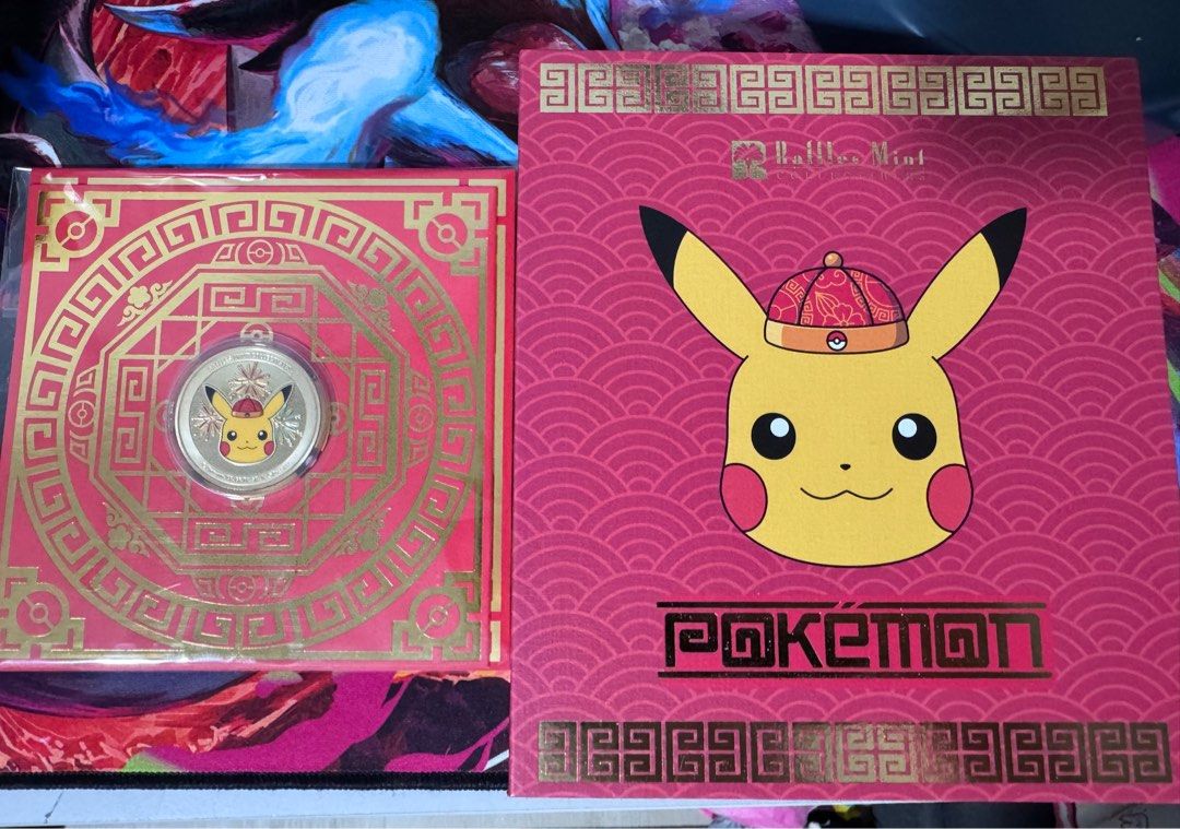 Raffles Mint Pokemon Pikachu Lunar New Year 24K gold foil in frame ...