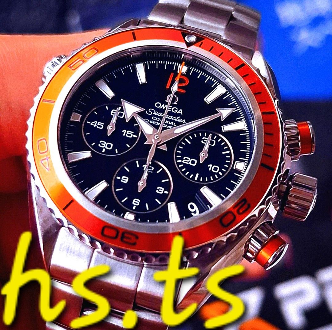 🔥RARE!🔥 38.5mm Omega Planet Ocean Seamaster 🟠⚫️ Orange Automatic Divers ...