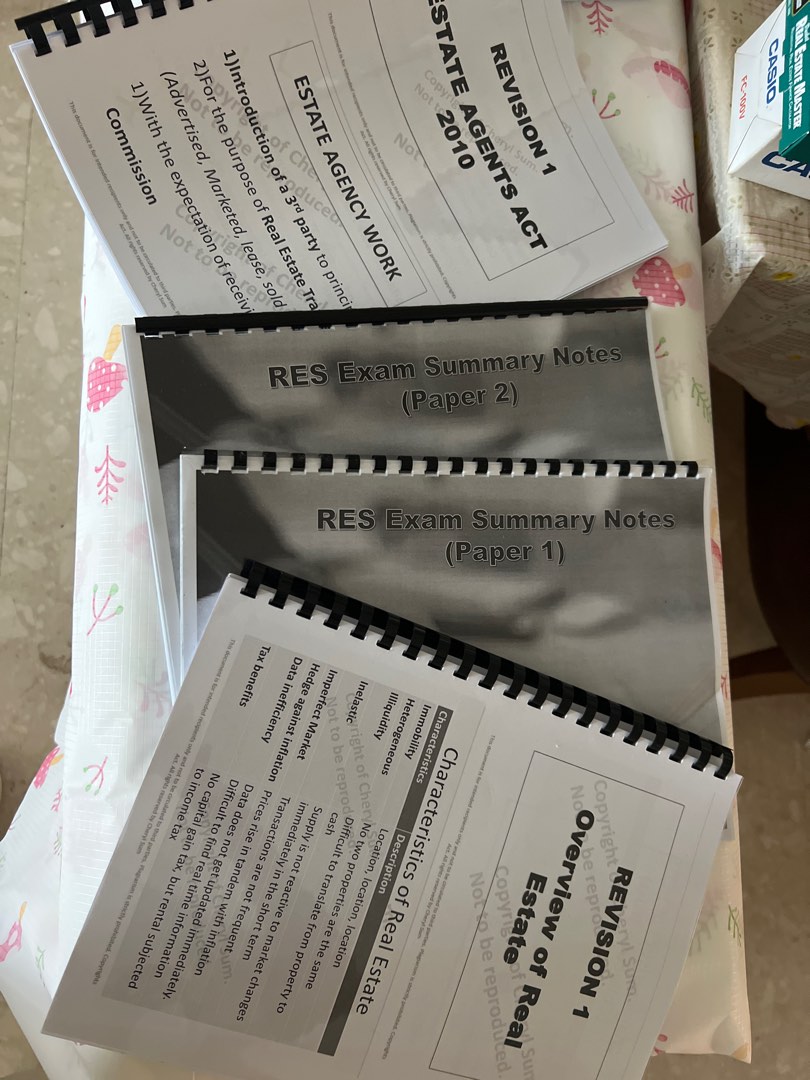 RES Exam Summary Notes (Paper 1 & 2), Hobbies & Toys, Books & Magazines ...