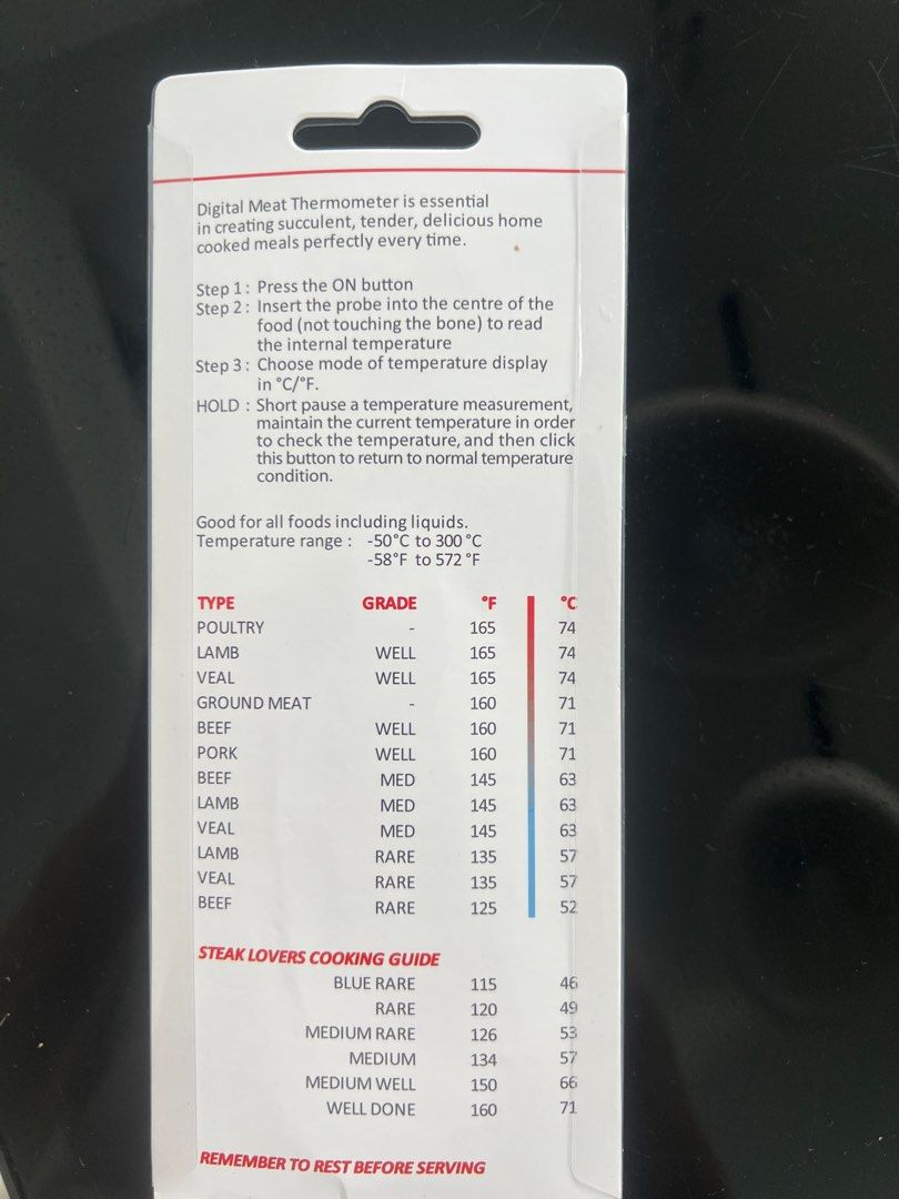Royal Grill TP108 Digital Meat Thermometer, Health & Nutrition ...