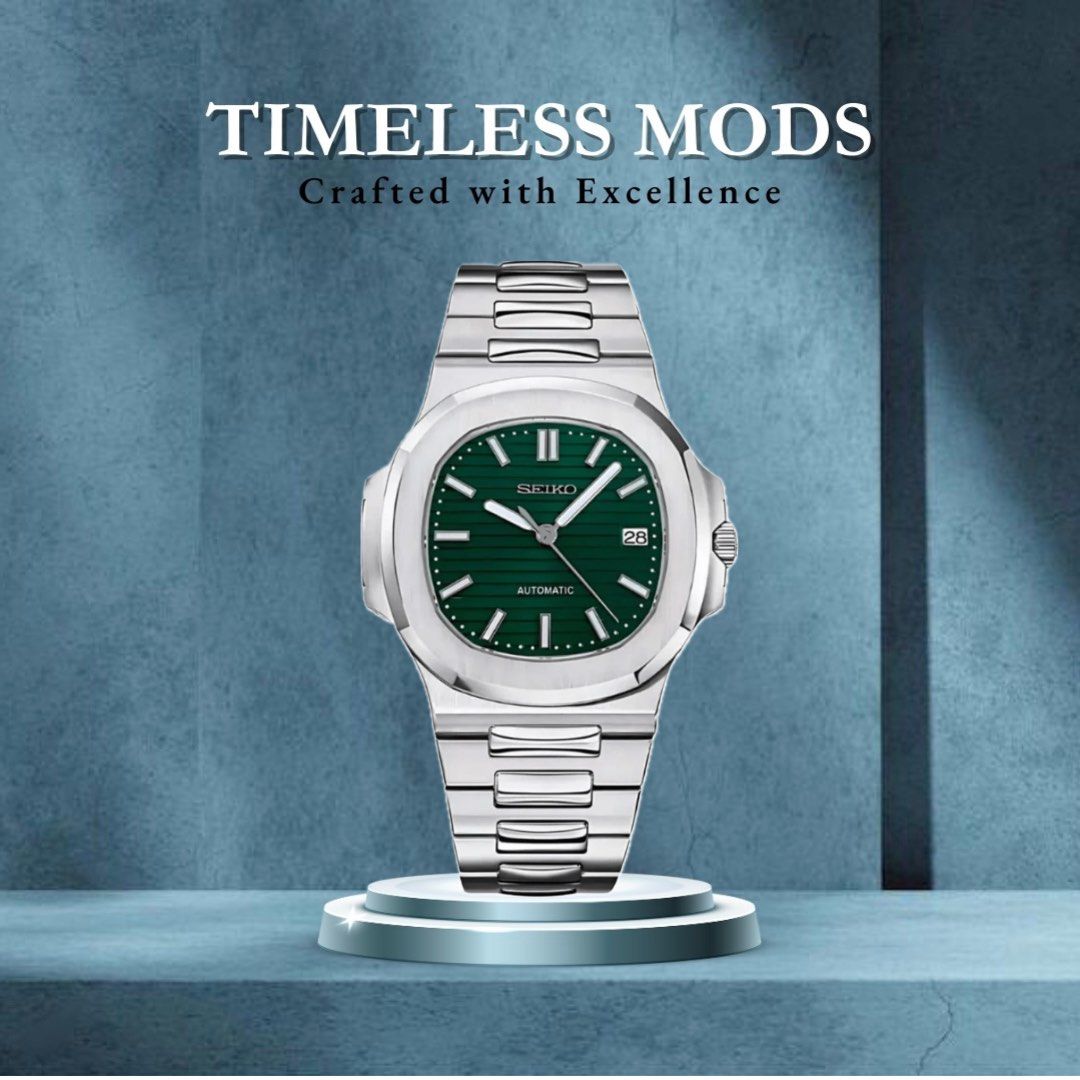 SEIKO MOD NAUTILUS GREEN, Men's Fashion, Watches & Accessories, Watches ...