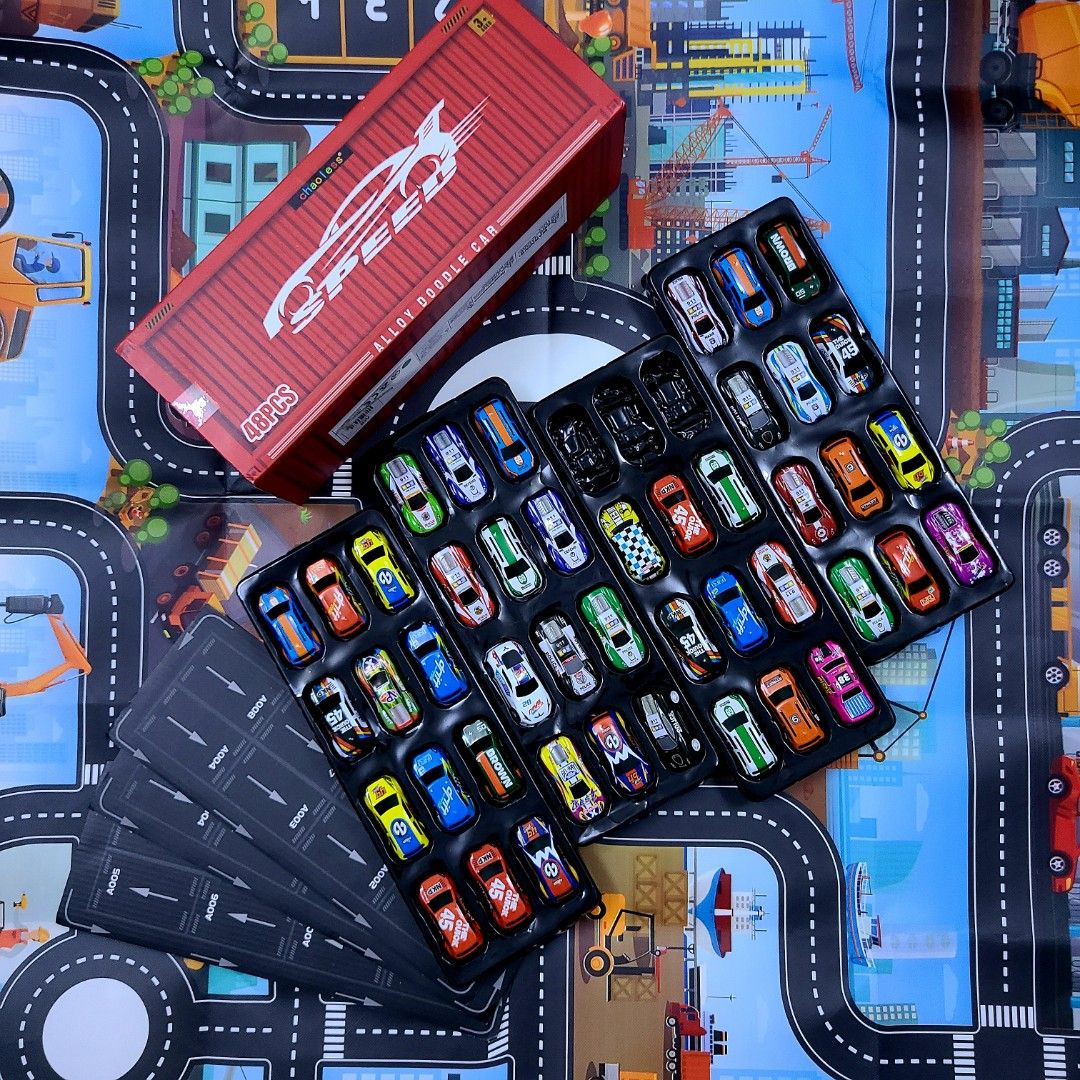 [SET] 45pcs of Cars Set with Extra Large [130cm × 100cm] with Road ...