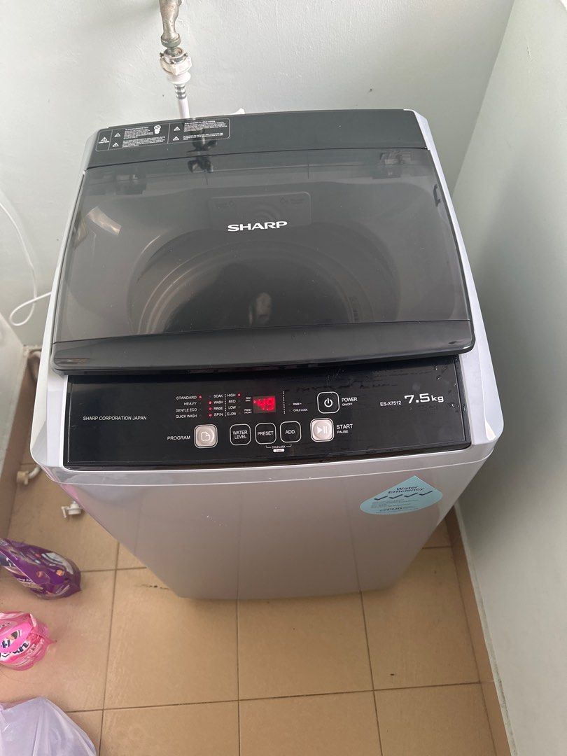 Sharp 7.5kg Top Load Washing Machine, TV & Home Appliances, Washing ...