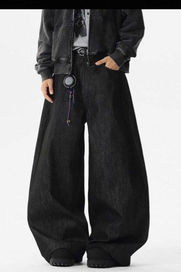 Shibuya Dragon Embroidered Wide Leg Jeans, Women's Fashion, Bottoms ...