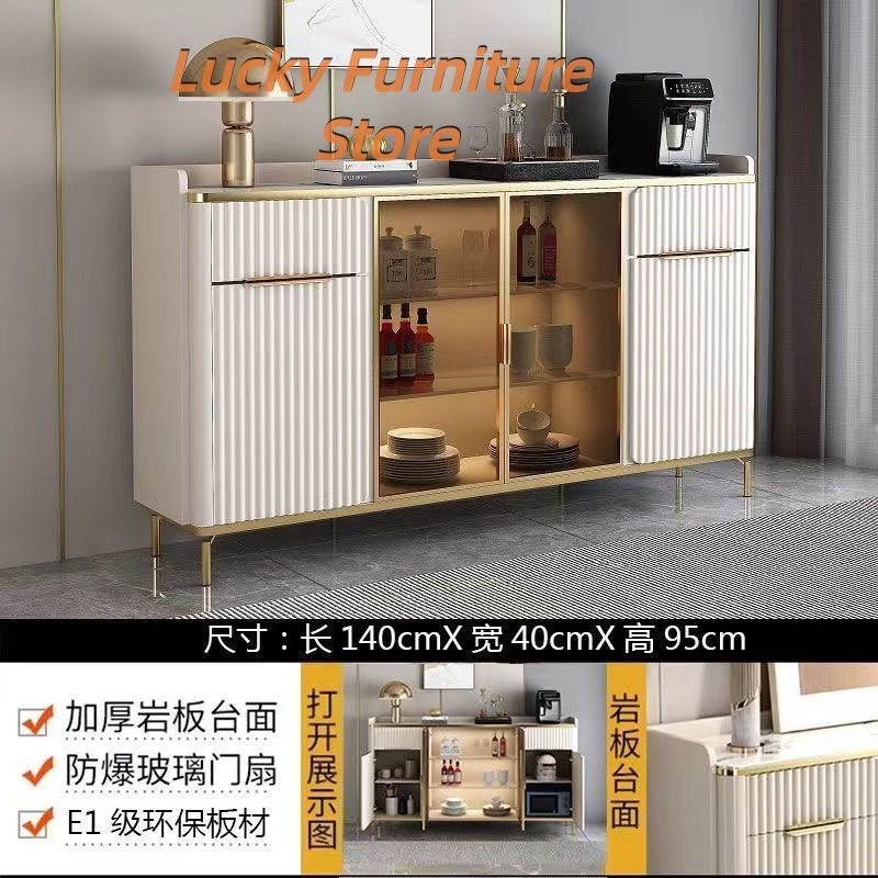 Side Cabinet🏆🏆Sintered Stone Living Room Side Cabinet/Tempered Glass ...