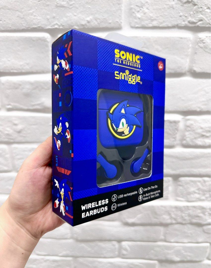 Smiggle Sonic the Hedgehog wireless earbuds, Hobbies & Toys, Stationery ...