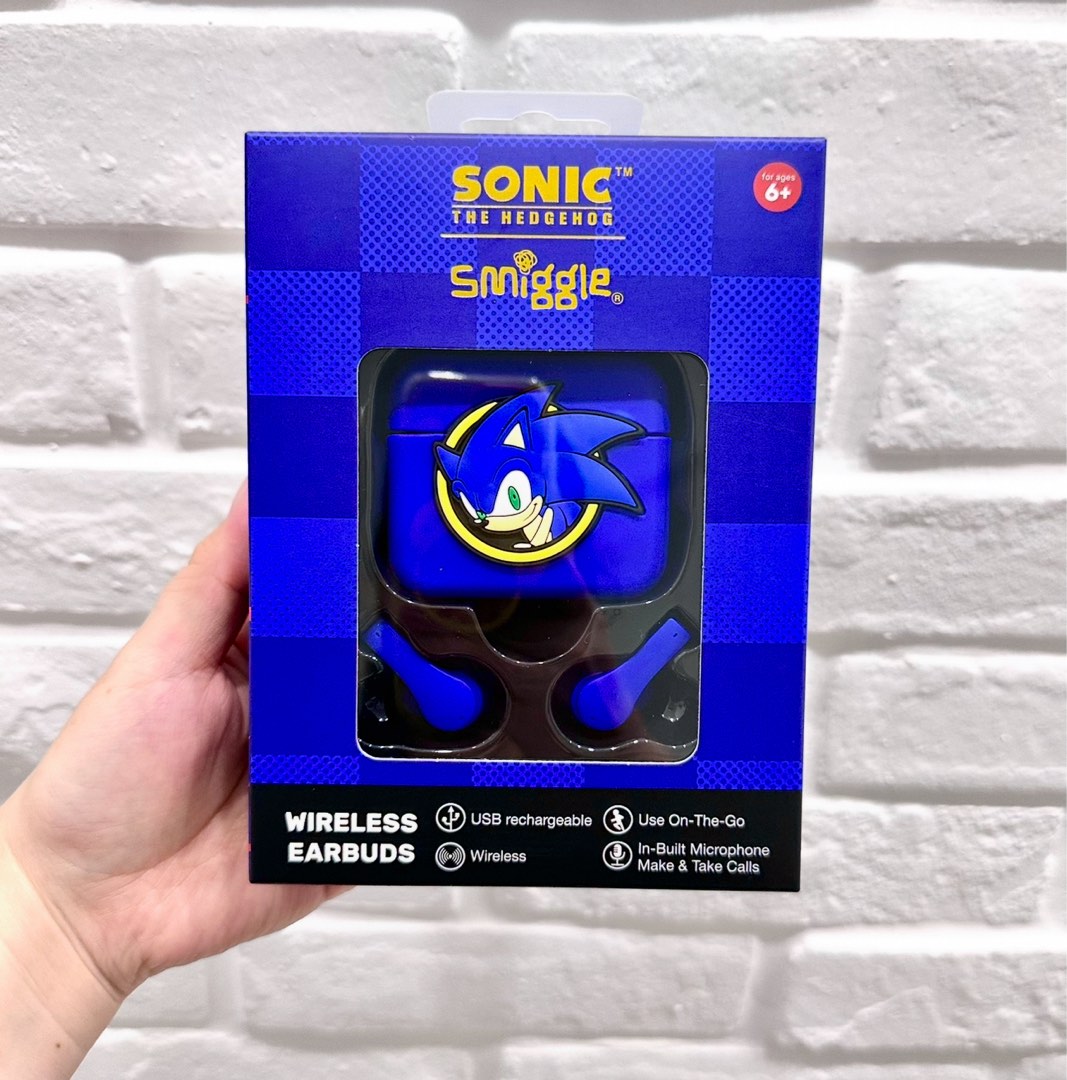 Smiggle Sonic the Hedgehog wireless earbuds, Hobbies & Toys, Stationery ...