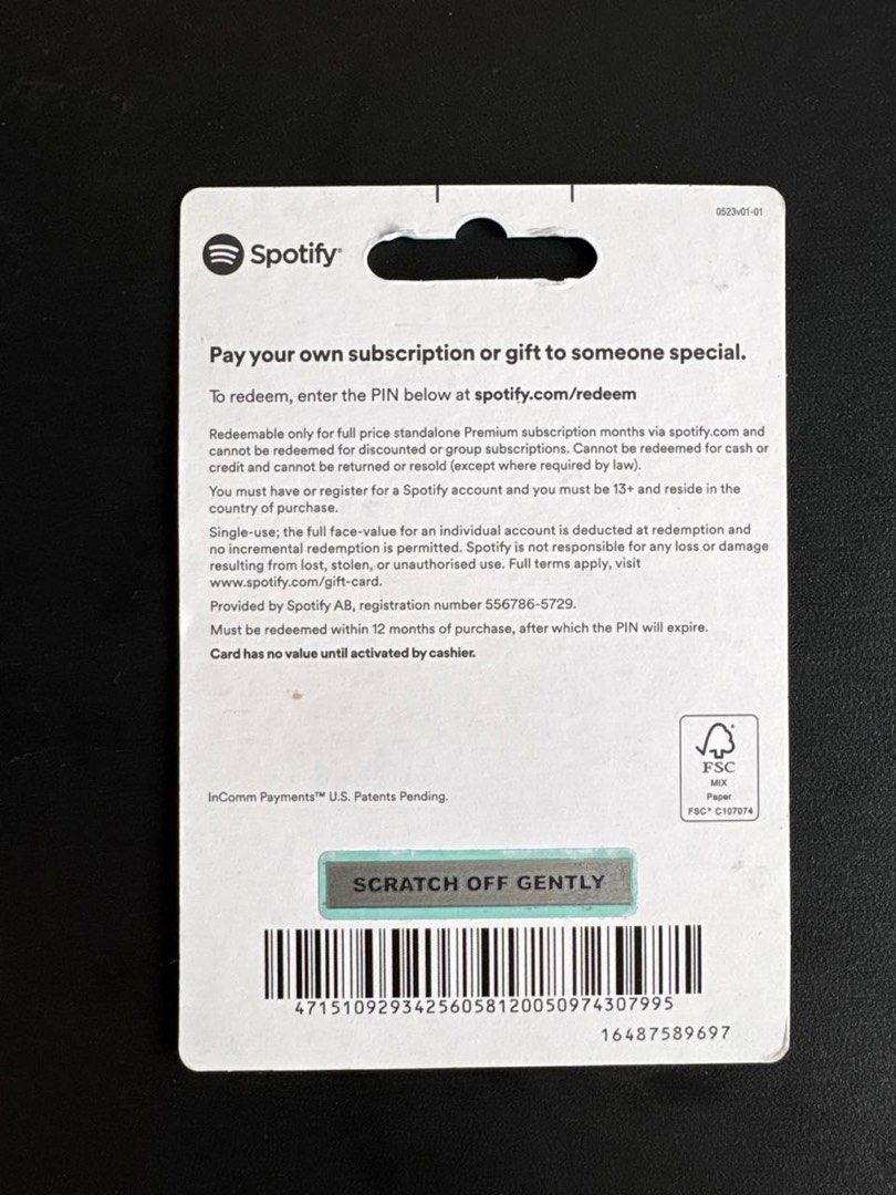 Spotify Premium Gift Card - 6 Months, Video Gaming, Gaming Accessories ...