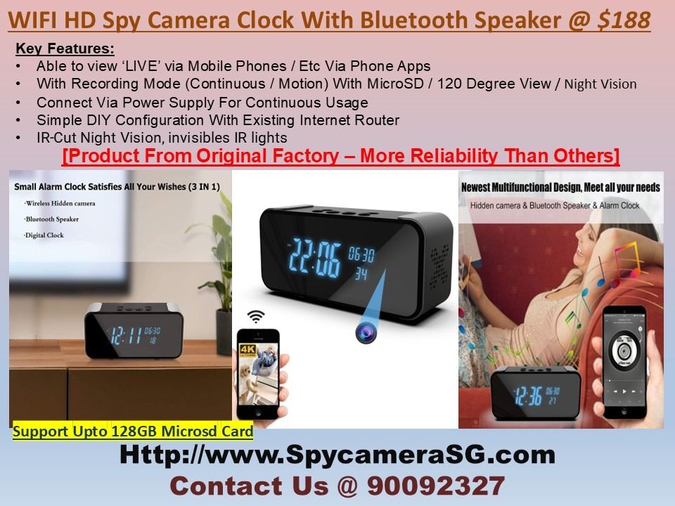 Spy Camera Clock HD Wifi, Furniture & Home Living, Security & Locks ...