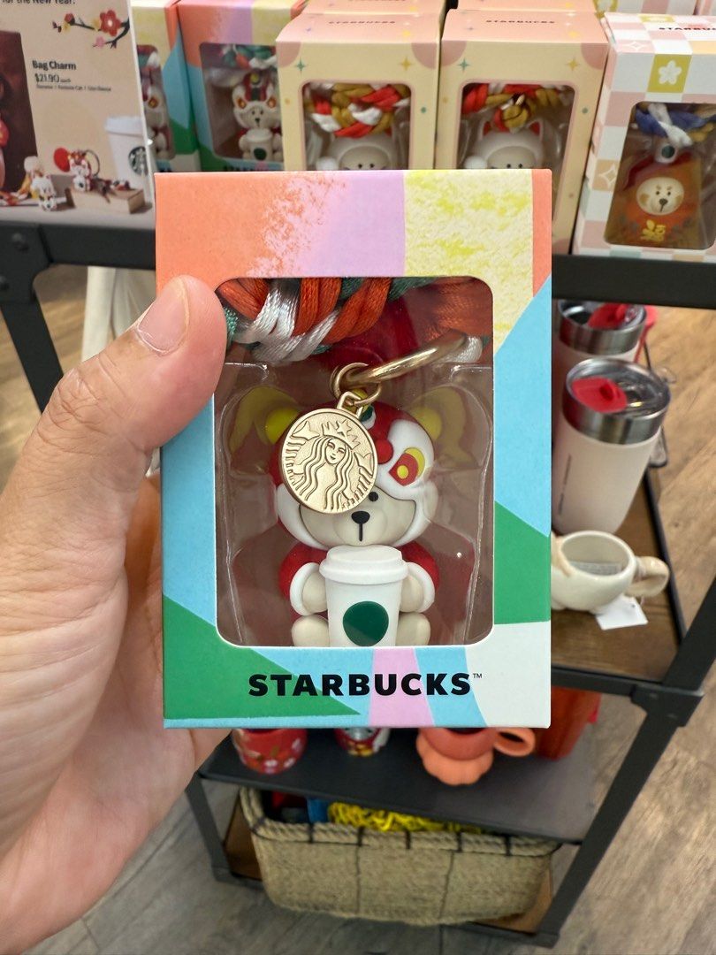 Starbucks Daruma fortune cat Bearista Bag Charm, Hobbies & Toys, Toys ...