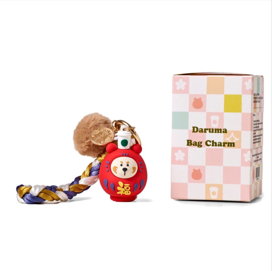 Starbucks Daruma Bearista Bag Charm Keychain, Hobbies & Toys, Toys ...