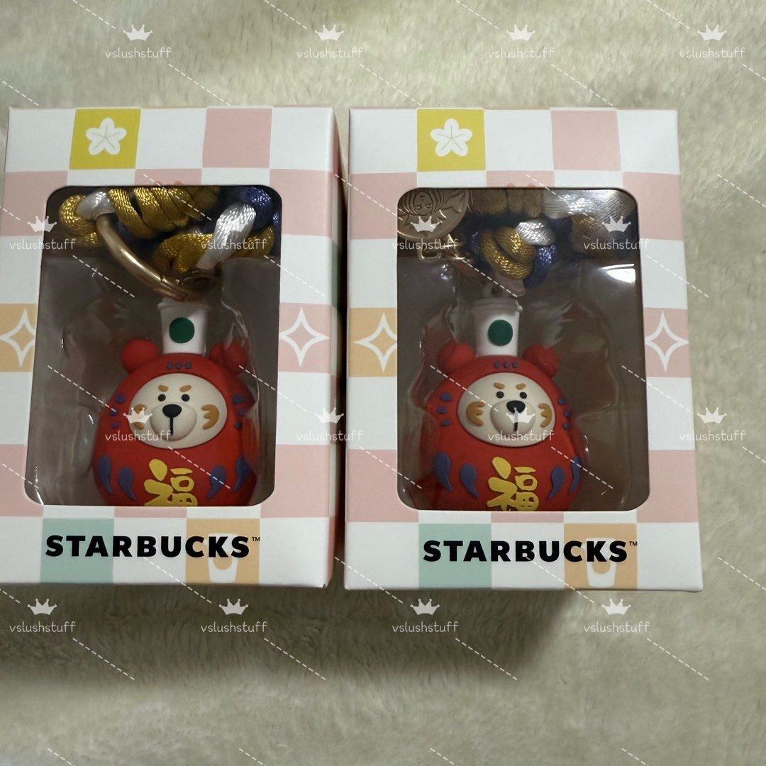 Starbucks Daruma Bearista Bag Charm Keychain, Hobbies & Toys, Toys ...