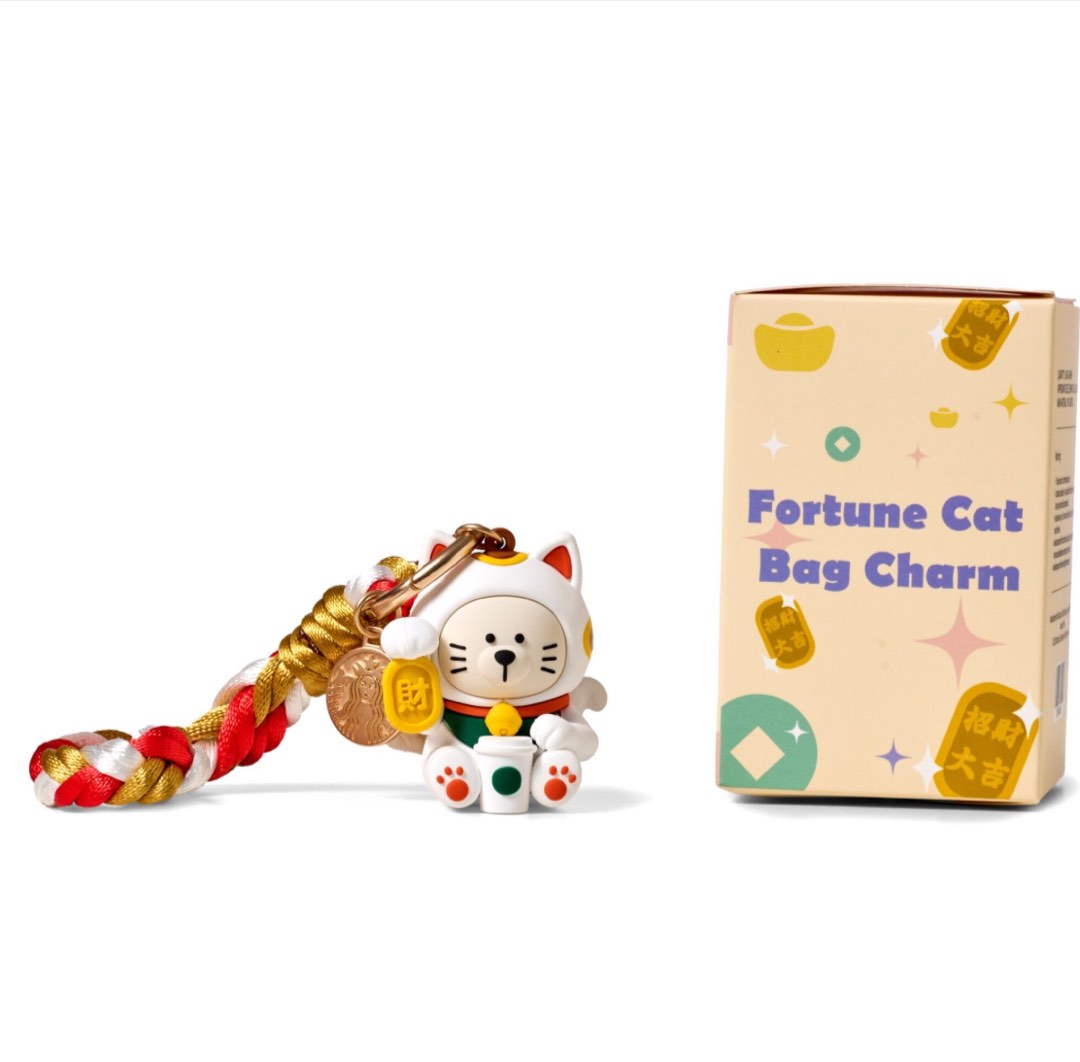 Starbucks Fortune Cat Bearista Bag Charm Keychain, Hobbies & Toys, Toys ...