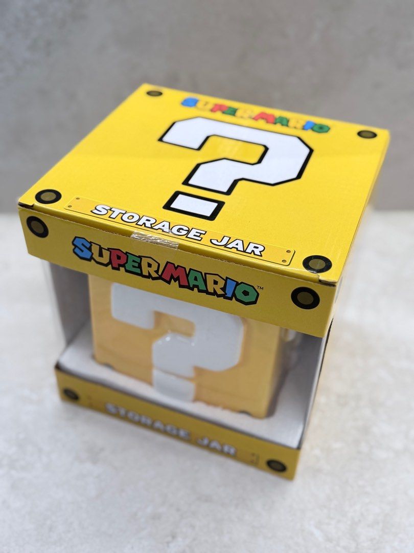 Super Mario Question Block Storage Jar, Furniture & Home Living ...