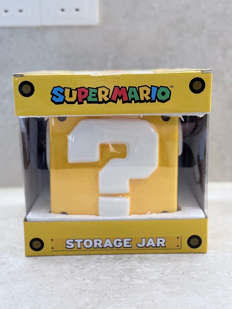 Super Mario Question Block Storage Jar, Furniture & Home Living ...