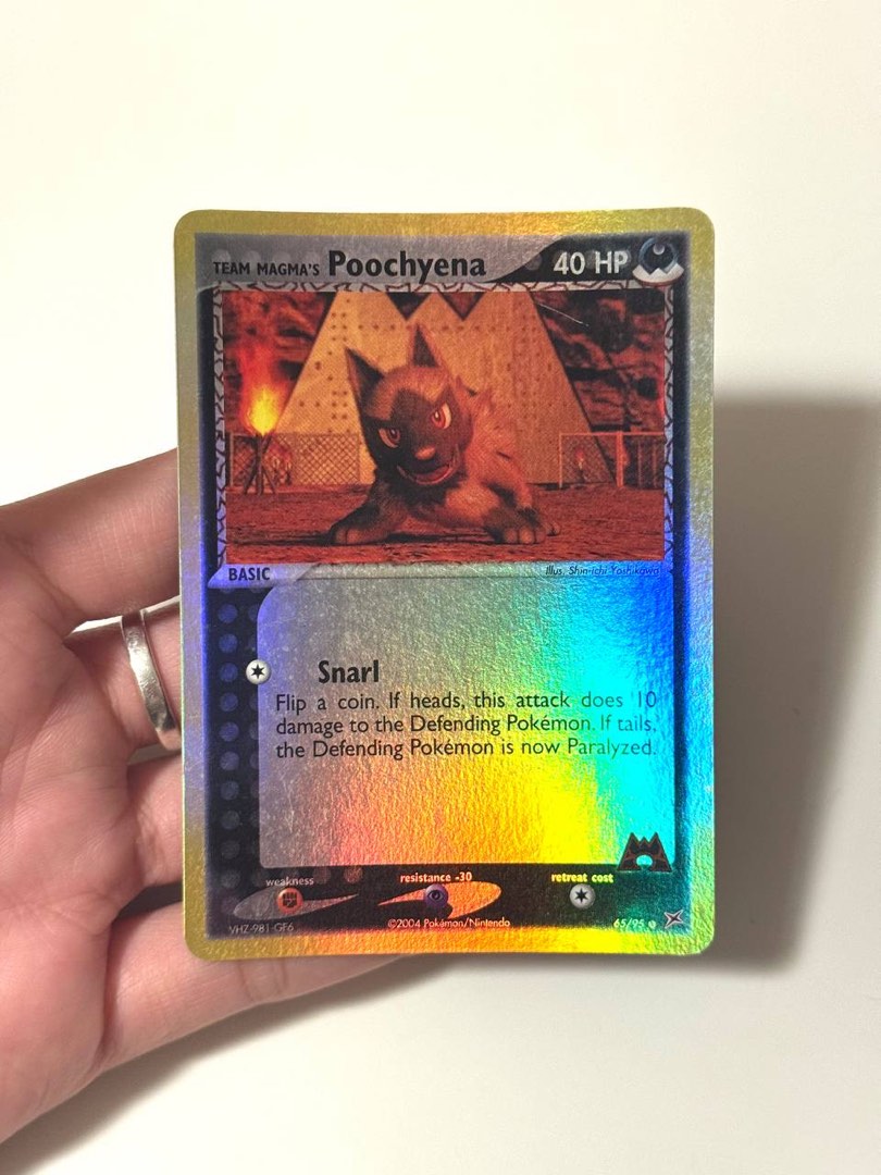 [TEAM MAGMA & TEAM AQUA] Team Magma's Poochyena Pokemon Card, Hobbies ...