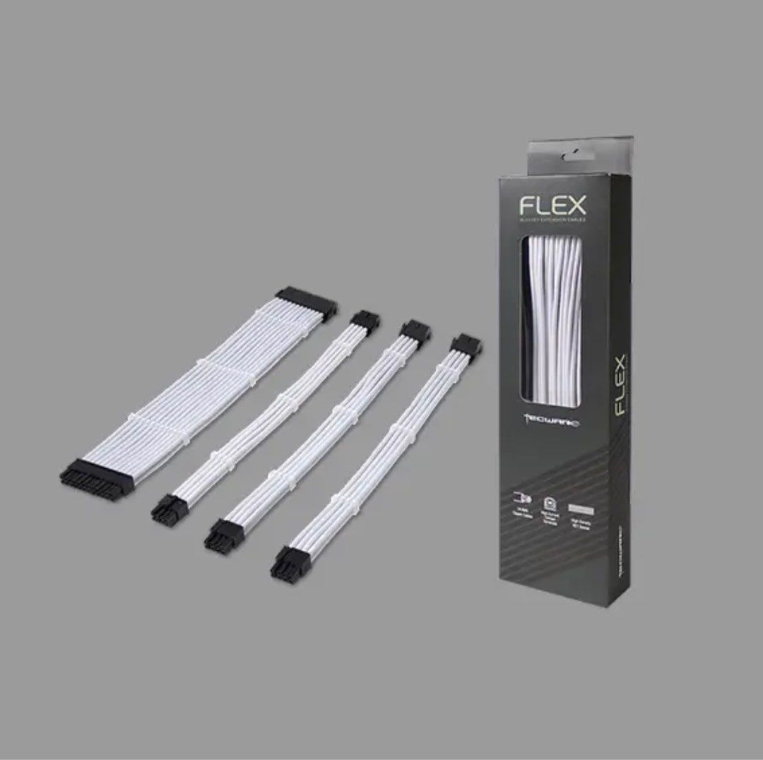 Tecware Flex Sleeved Extension Cable White, Computers & Tech, Parts ...