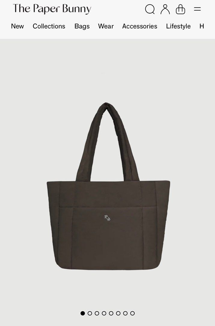 The Paper Bunny Puffer Shopper - Brunette, Women's Fashion, Bags ...
