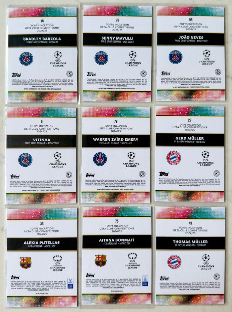 Topps Inception UEFA Champions League 2024/25 Assorted Trading Cards ...