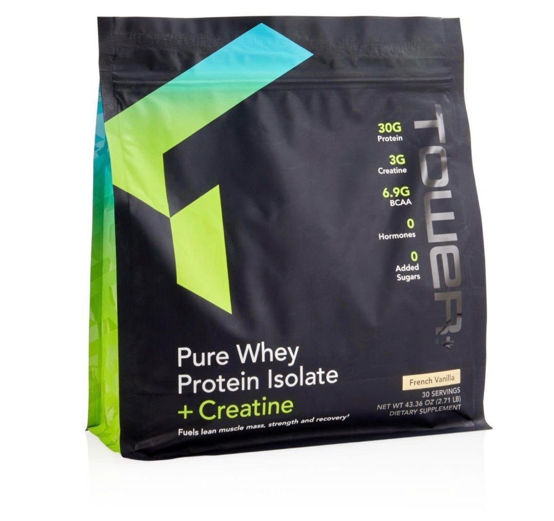 Tower+ Pure Whey Protein Isolate + Creatine, Health & Nutrition, Health ...