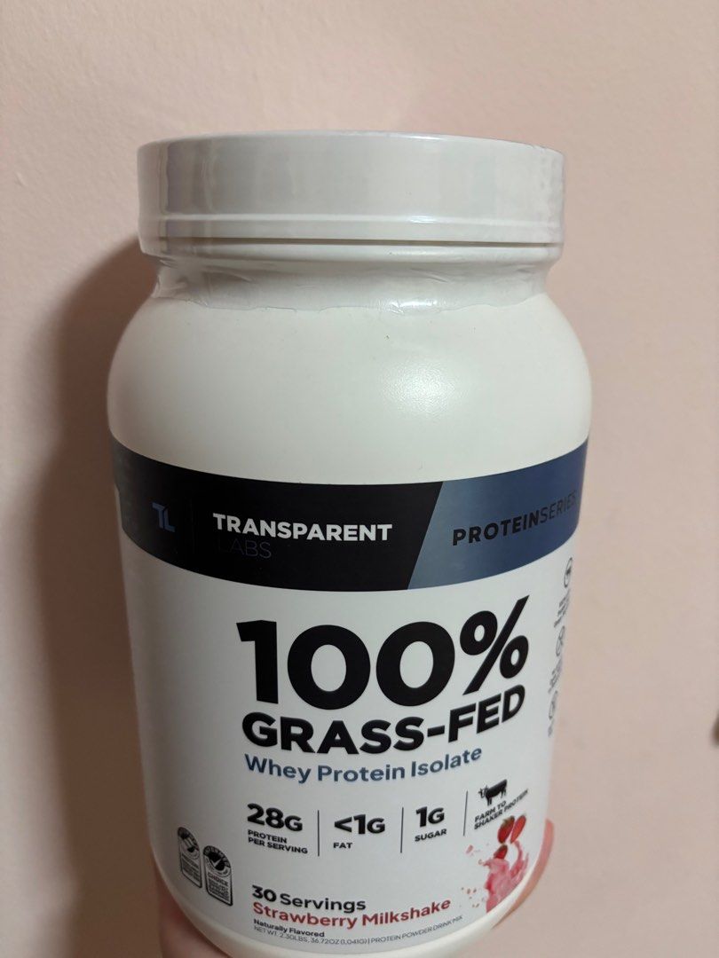 Transparent Labs 100% Grass-Fed Whey Protein Isolate - Strawberry ...