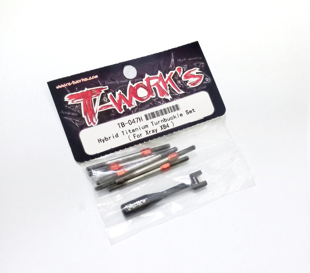 T-Works Hybrid Titanium Turnbuckle Set for Xray XB4, Hobbies & Toys ...