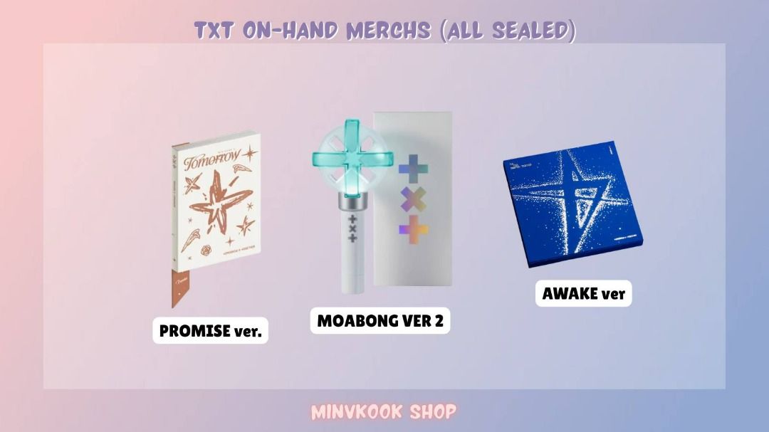 TXT TOMORROW X TOGETHER OFFICIAL MERCH LIGHSTICK SEALED ALBUM MOABONG ...