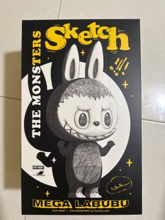 POP MART MEGA LABUBU Sketch Figure, Hobbies & Toys, Toys & Games on ...