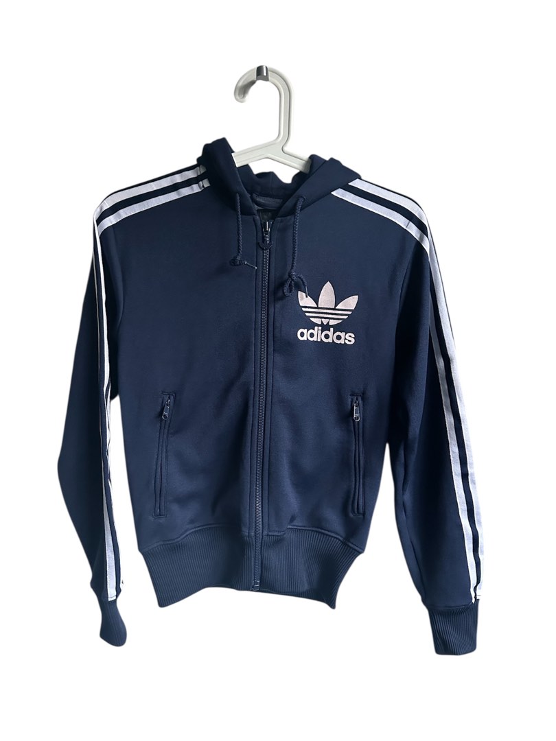 Vintage Adidas Originals Navy Zip Up Hoodie, Women's Fashion, Coats ...