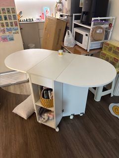 StowAway Folding Dining Table with Wheels, Furniture & Home Living ...