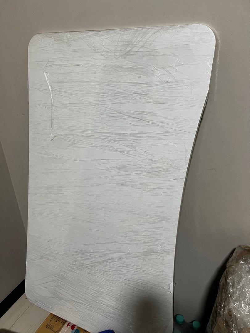 White Study Desk with Wooden Legs, Furniture & Home Living, Furniture ...