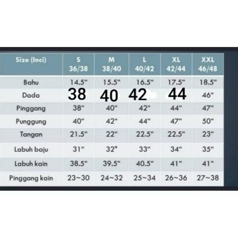 Women's Clothing Size Chart, Women's Fashion, Dresses & Sets, Sets or ...