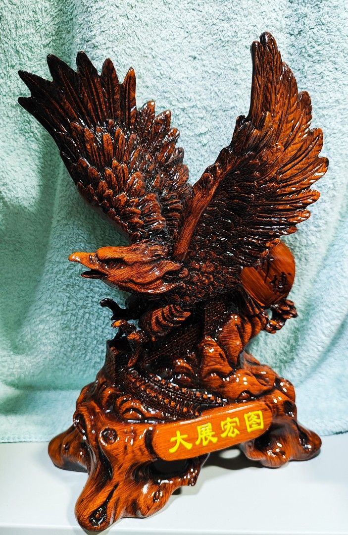 Wood Look Eagle Figurine - 28cm Tall, Hobbies & Toys, Toys & Games on ...