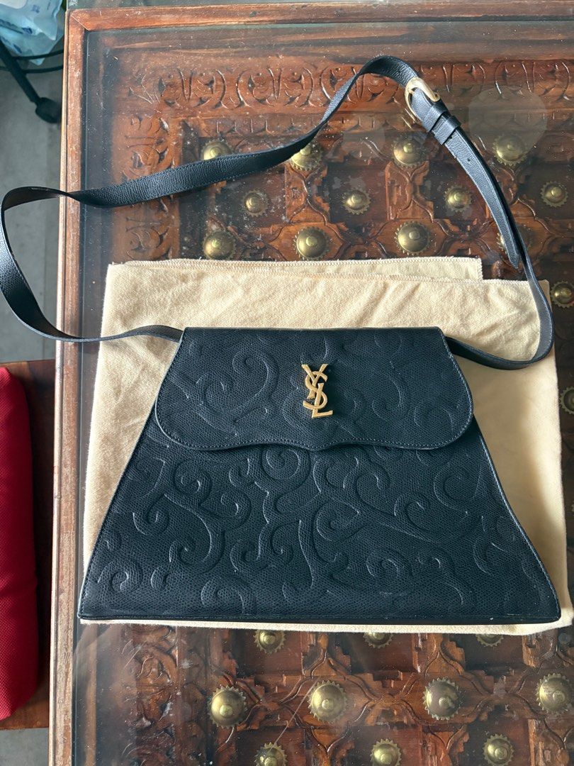 Yves Saint Laurent Black Leather Shoulder Bag, Luxury, Bags & Wallets ...