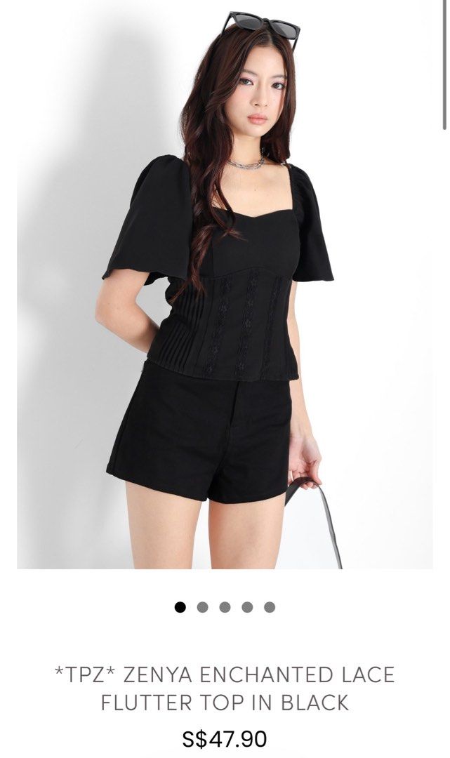 Zenya enchanted lace flutter top, Women's Fashion, Tops, Blouses on ...