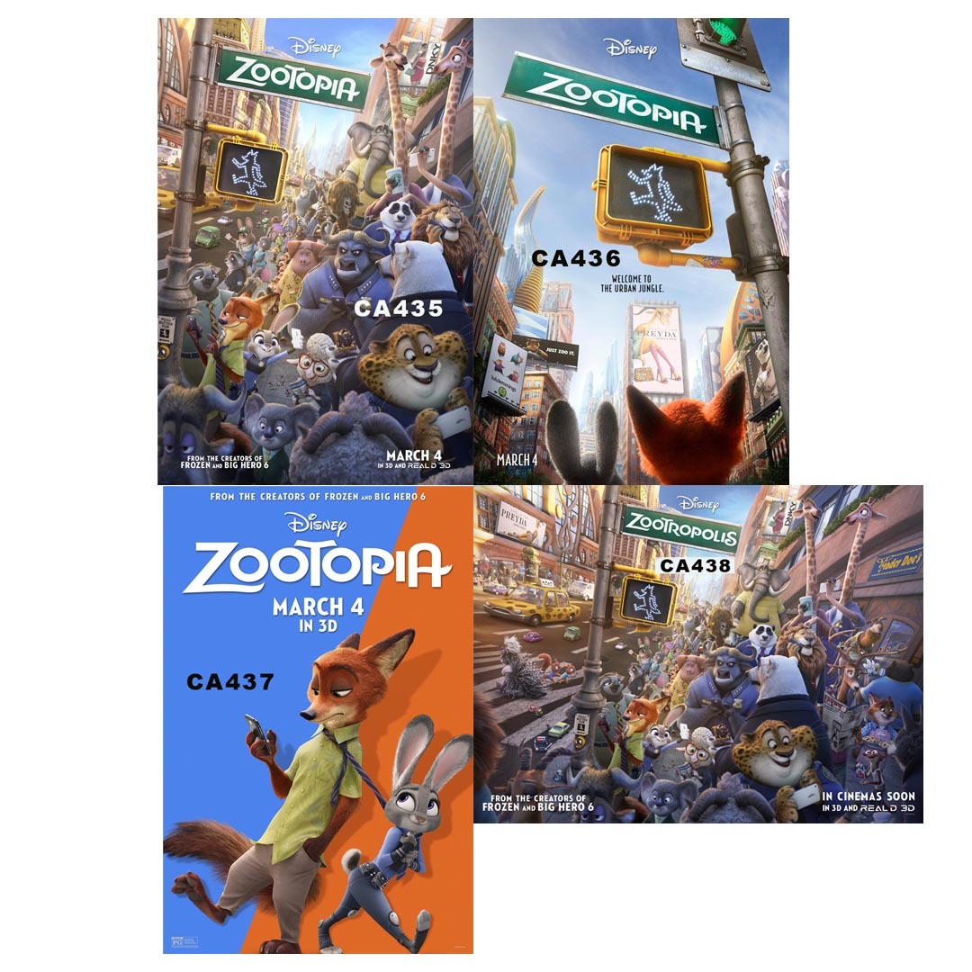 ZOOTOPIA MOVIE POSTERS (2016) PART 1, Hobbies & Toys, Art & Prints on ...