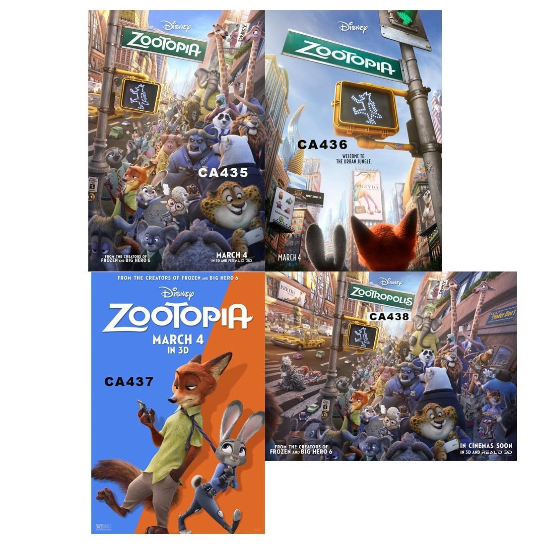 ZOOTOPIA MOVIE POSTERS (2016) PART 1, Hobbies & Toys, Art & Prints on ...