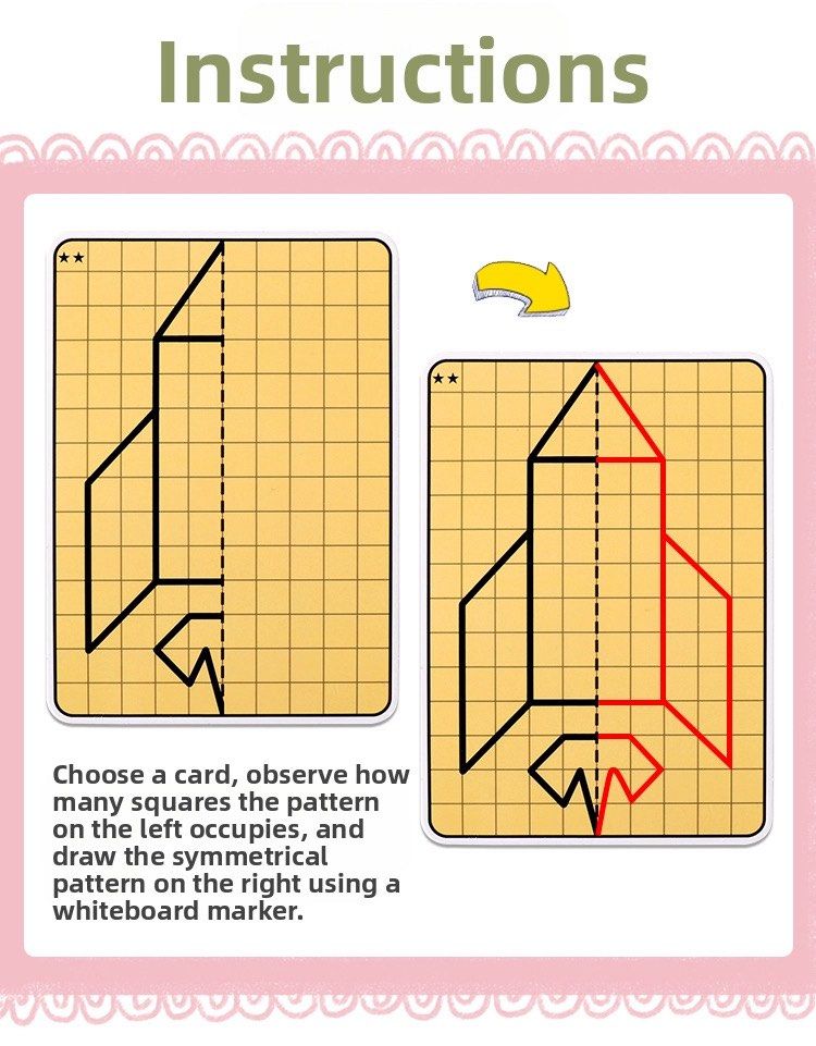 15 pack Grid Symmetry Drawing Game for Kids, Hobbies & Toys, Toys ...