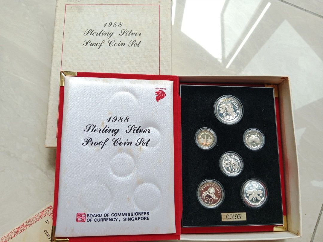 1988 Singapore Sterling Silver Proof Coin Set, Hobbies & Toys ...