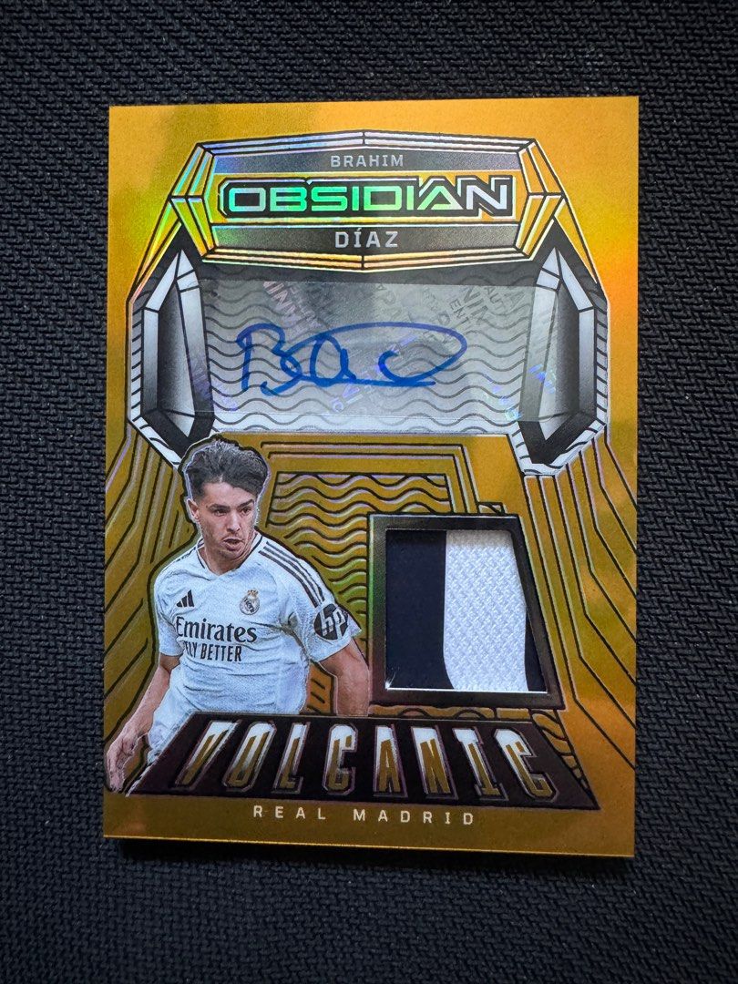 2024 Panini Soccer Card Obsidian Brahim Diaz Real Madrid Volcanic ...
