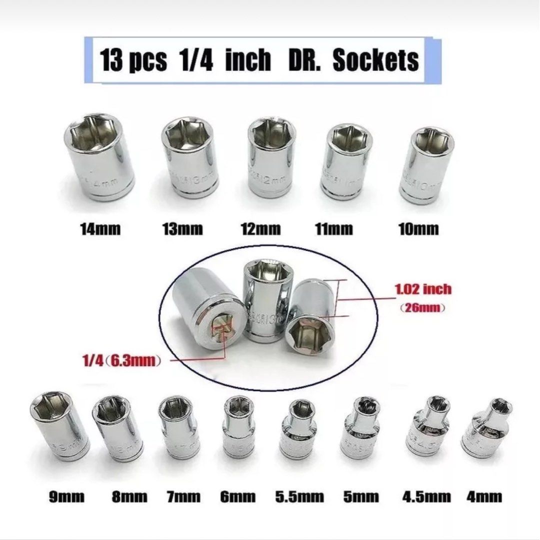 46 Socket Wrench Tool Set, Furniture & Home Living, Home Improvement ...