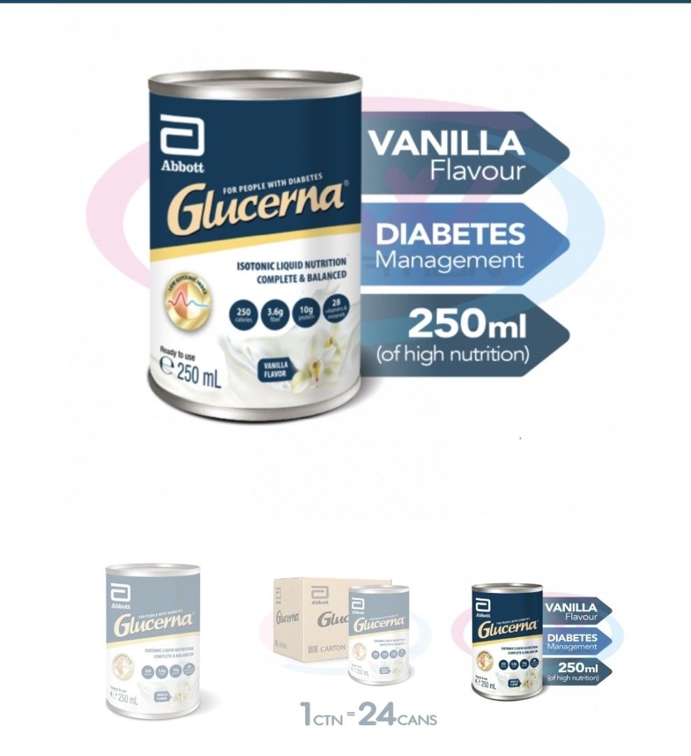 Abbott Glucerna Vanilla 250ml - Diabetes Management, Health & Nutrition ...